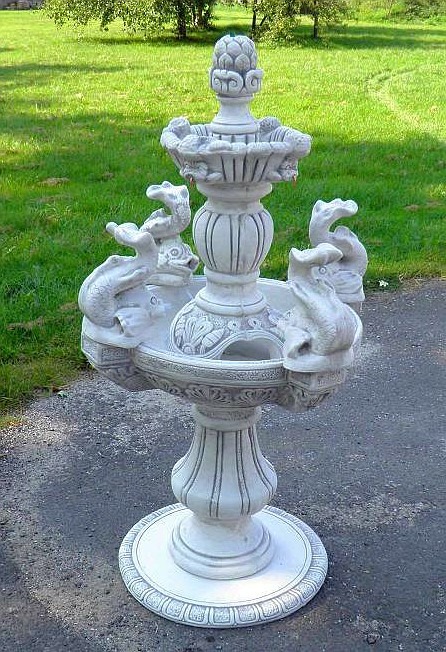 Springbrunnen Brunnen Fischbrunnen mit 2 Pumpen Steinbrunnen Fische ...